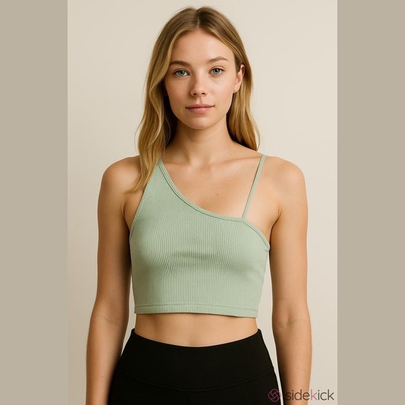 Princess Polly | Tops | Princess Polly Ribbed Crop Top Mint Green ...